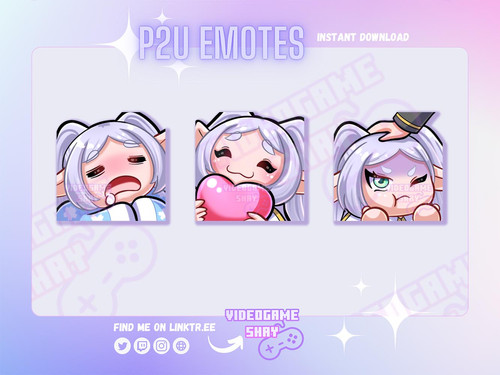 Frieren Twitch Emotes | Emote Pack for Twitch and Discord | VideoGame Shay