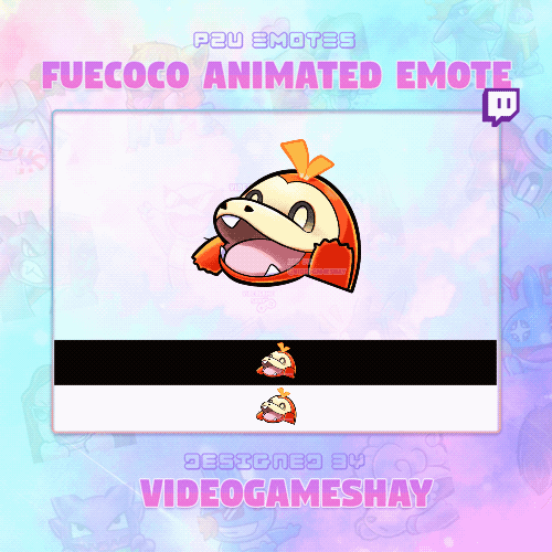 Fuecoco Pokemon Bongo Tap Animated Emote | VideoGame Shay