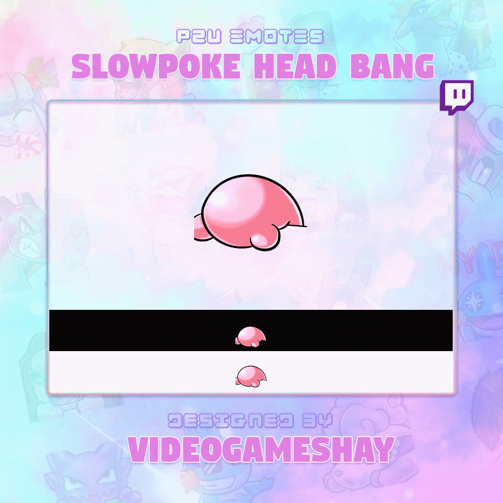 Slowpoke Derpy Head Bang Animated Emote | VideoGame Shay