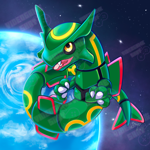 Rayquaza Pokemon Hoenn Legends 8 x 8" Art Print | VideoGame Shay