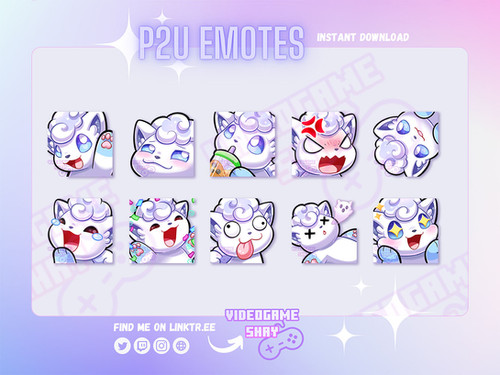 Alolan Vulpix Pokemon Twitch Emotes | Emote Pack for Streaming