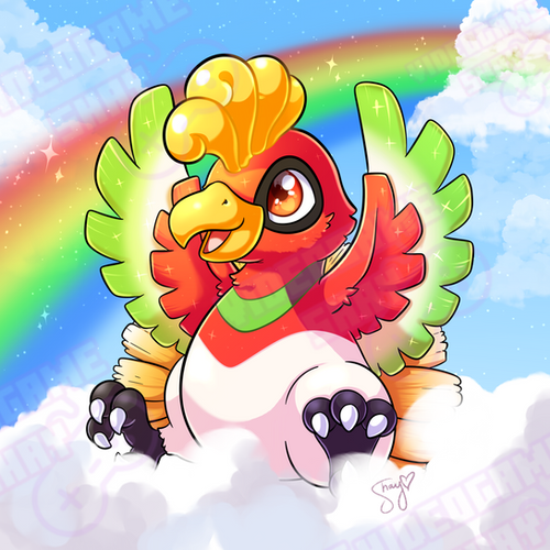 Ho-Oh Pokemon Johto Legends 8 x 8" Art Print | VideoGame Shay