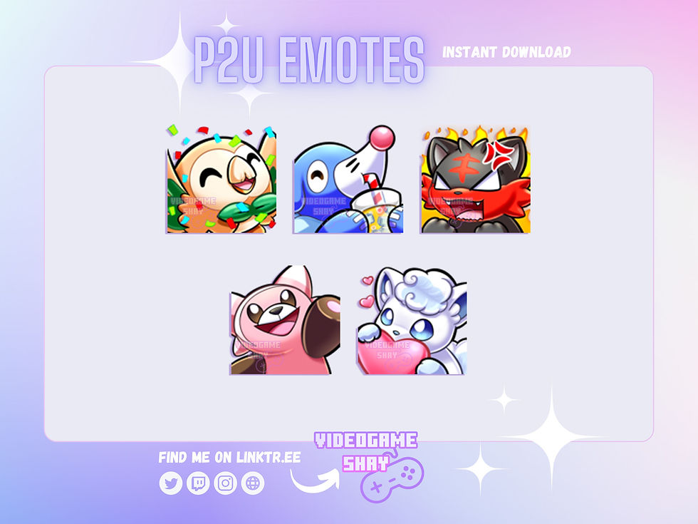 Alola Pokemon Emote Pack for Twitch and Discord | VideoGame Shay