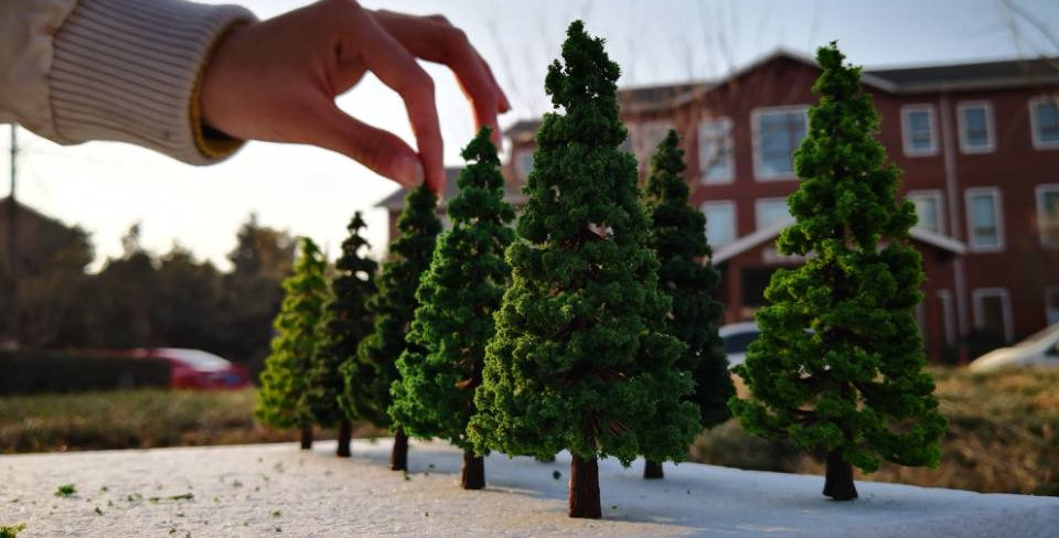 N, HO, OO and O scale model pine trees