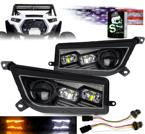 Polaris RZR LED Daymaker Headlights Switchback Dual Color Turn signal ...