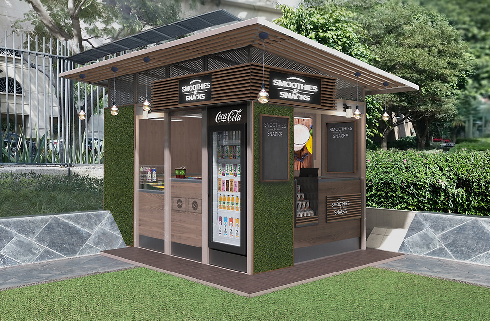 Kiosco para venta de alimentos.