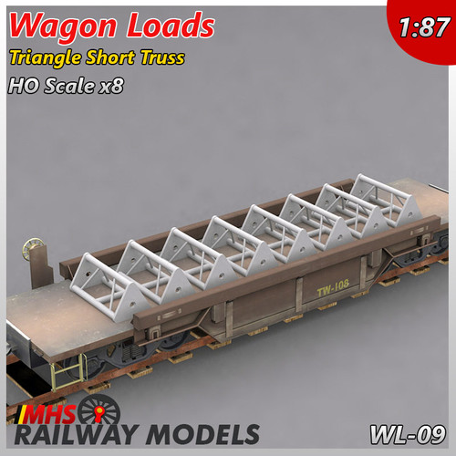 Ho Scale Wagon Loads - Triangle Short Truss x8 for Flat Cars / Gondolas ...