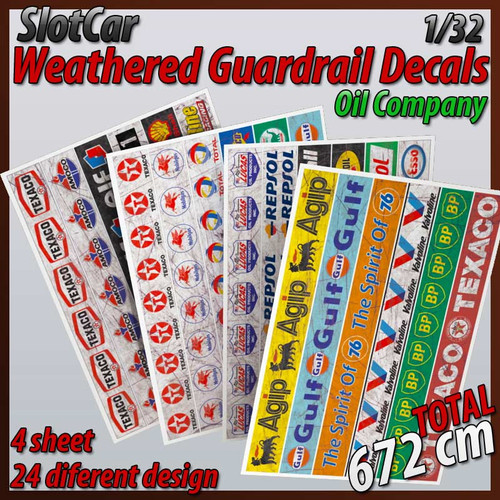 Guardrail Decals “Oil Company” Themed (Weathered Style | MHS Model Products