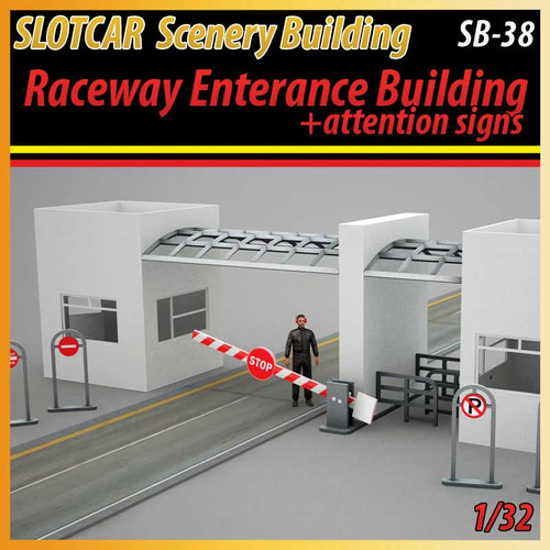 Slotcar Scenery Building Raceway Enterance Building & Att. Sign | MHS ...
