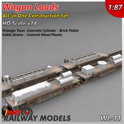 Ho Scale Wagon Loads - All-in One Construction Load Set x14 parts for ...