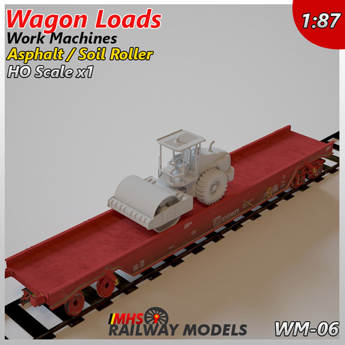 Ho Scale Wagon Loads - Asphalt / Soil Roller | MHS Model Products