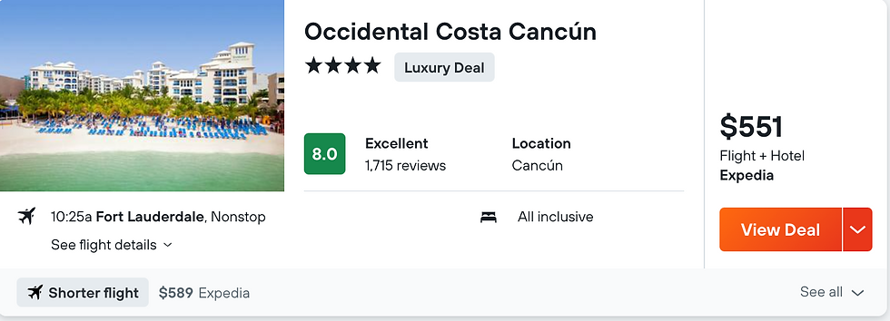 Round-Trip Flights USA/Canada to Cancun, Mexico from $167