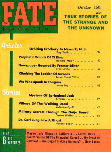 Fate 1961 October - Orbiting Crockery in Newark NJ | Fate Magazine