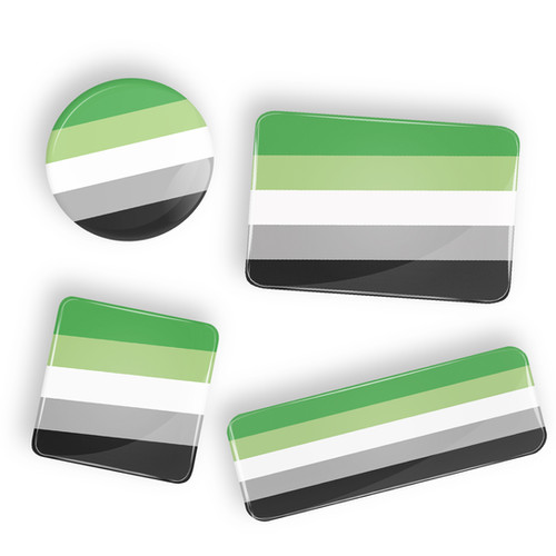 Aromantic Pride Flag buttons | Piratito