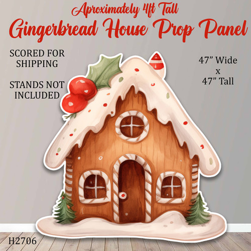 H2706 4ft Gingerbread House Coroplast Prop Panel, Party Décor, Party | GPS