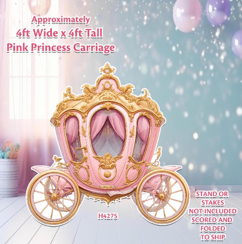 H4275 PINK AND GOLD PRINCESS CARRIAGE PROP CUTOUT | GPS