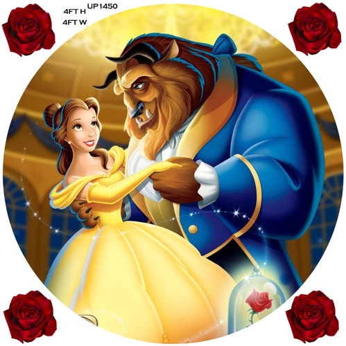 UP1457 4FT CIRCLE BEAUTY AND THE BEAST PANEL | Kecutefiestaprops