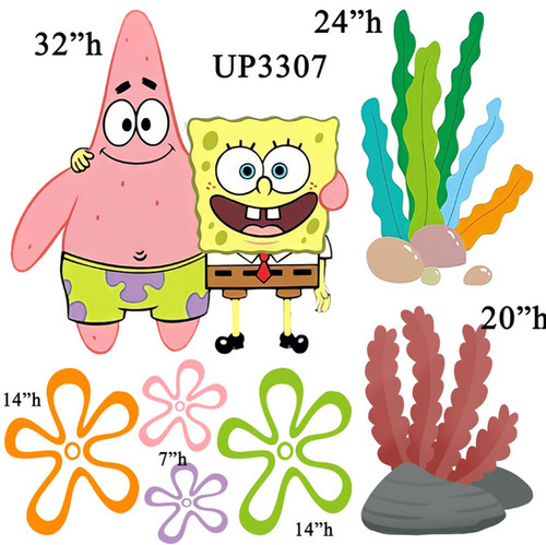 UP3307 SPONGEBOB AND PARTICK PROP PANELS | Kecutefiestaprops