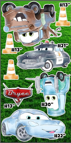 UP1617 CARS SET CHARACTER CUT OUTS MATER | GPS