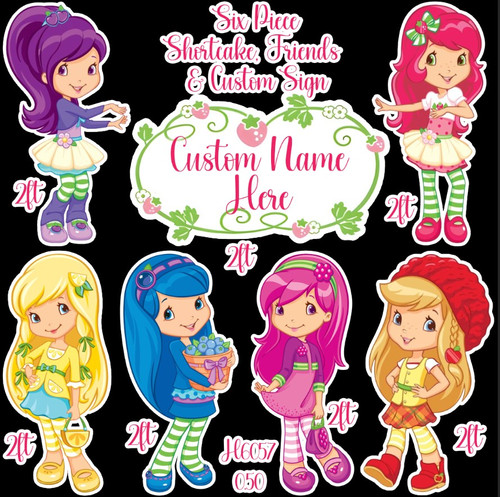H6057CUSTOM SIGN STRAWBERRY SHORTCAKE AND FRIENDS CUTOUT SET | GPS