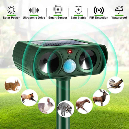 1 Pack Animal Repeller Ultrasonic Solar Power Outdoor Pest Cat Mice ...