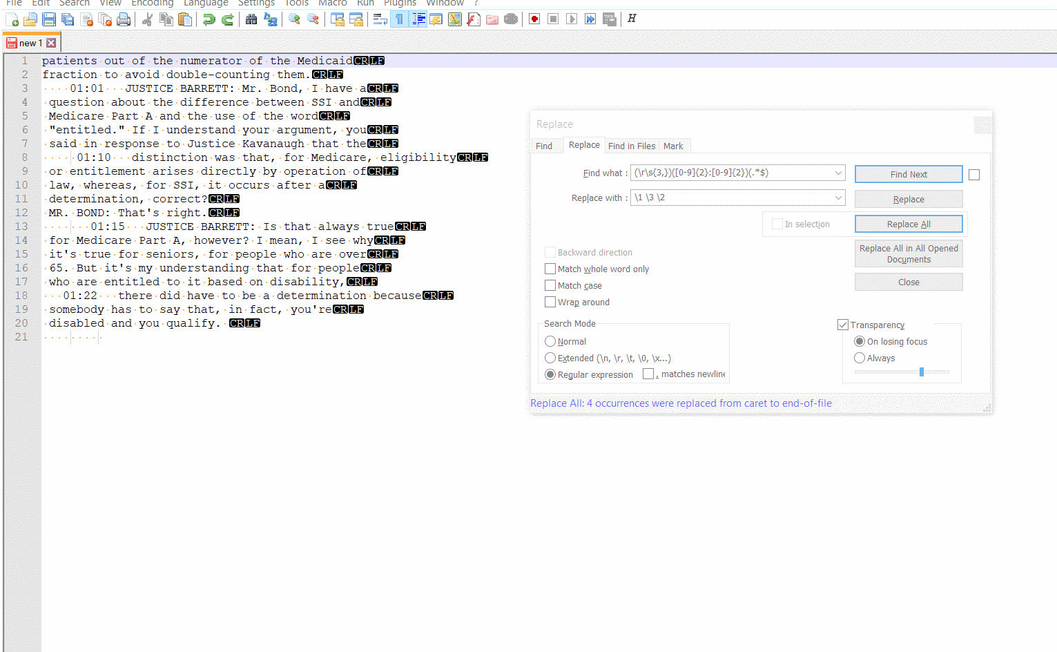 Regex To Move String To The End Of A Line