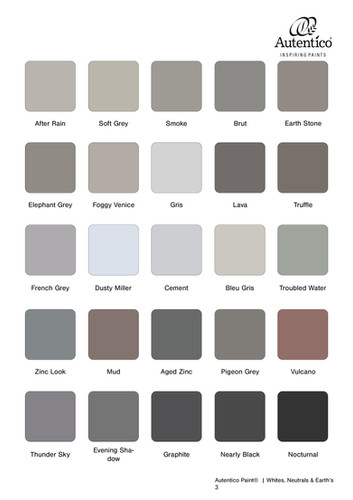 Hand-painted colour chart: No.3 The Whites, Neutrals and Earths ...