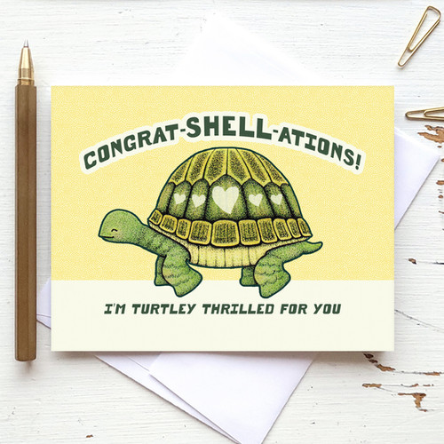 Congratshellations Turtle - Congratulations Card | Hello Yellow Canary
