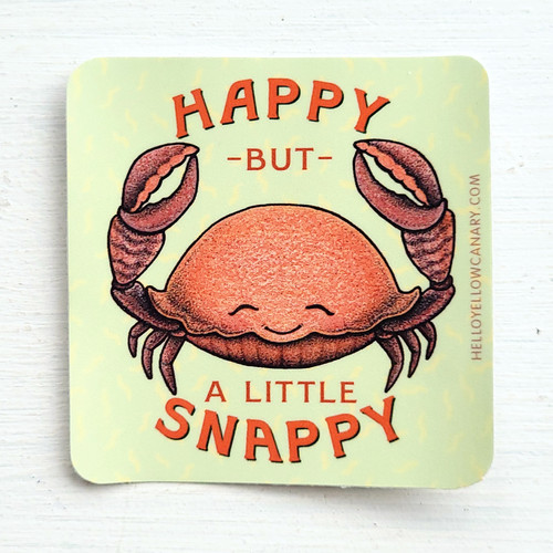 Happy Snappy Crab Sticker | Hello Yellow Canary