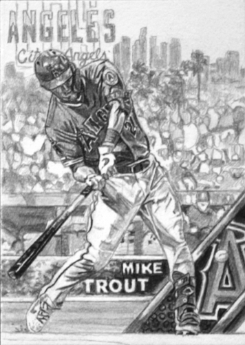 ORIGINAL CARD ART | Mike Trout Los Angeles Angels | mysite