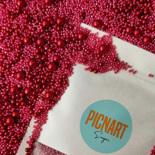 Deluxe Ruby Red Metallic Solid Sprinkle Blend 120g | PICNARTsugar Pty Ltd