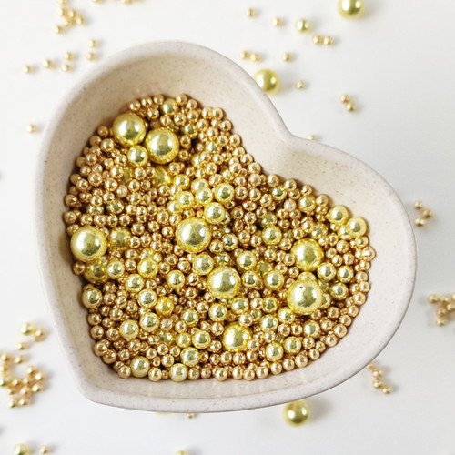 Deluxe Mirror Gold Solid Sprinkle Blend, Basics 120g | PICNARTsugar Pty Ltd