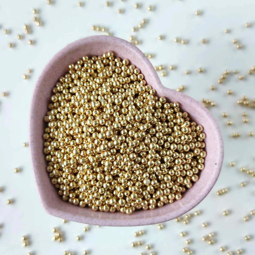 2mm Mirror Gold Solid Sprinkles, Gold Nonpareils 120g | PICNARTsugar ...
