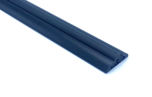 Stootlijst Aluminium profiel Zwart geanodiseerd met rubber insert ...