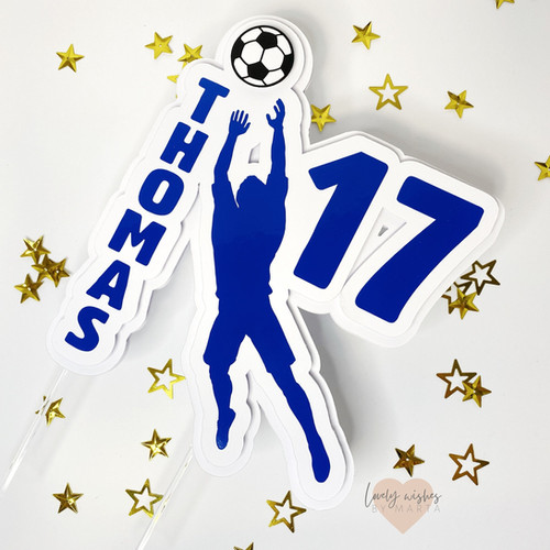 Goalkeeper football birthday cake topper | Lovelywishes