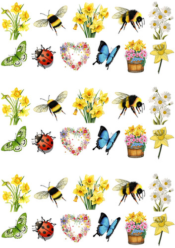 33 Stand Up Edible Wafer Paper SPRING Themed Toppers | Top That Shop