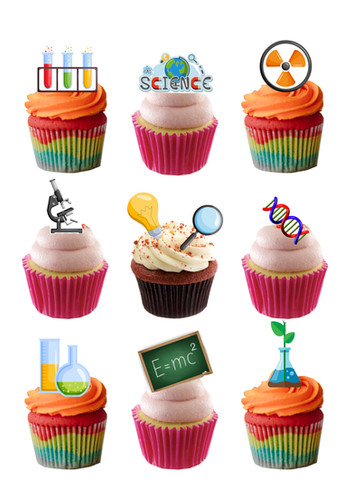 33 Stand Up Edible Wafer Paper Science themed Cake Toppers | Top That Shop
