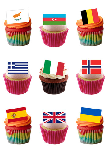 35 Stand Up Edible Wafer Paper European Europe Flags Toppers | Top That ...