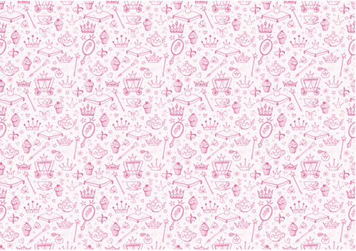 Pink Princess Theme Pattern Wallpaper Edible Decor Icing Sheet | Top ...