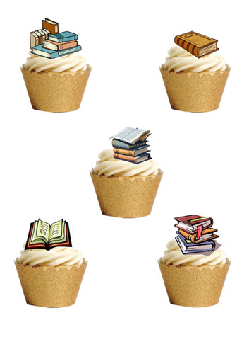 24 Stand Up Edible Wafer Paper Books Reading Education Toppers | Top ...