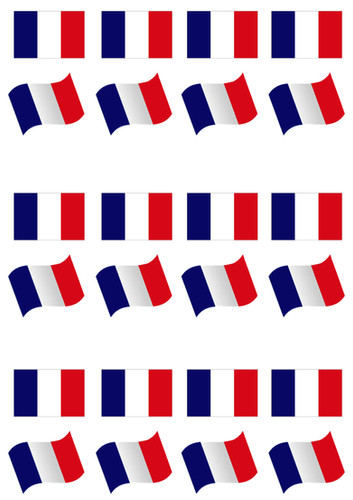 24 Stand Up Edible Wafer Paper French Flag Toppers | Top That Shop