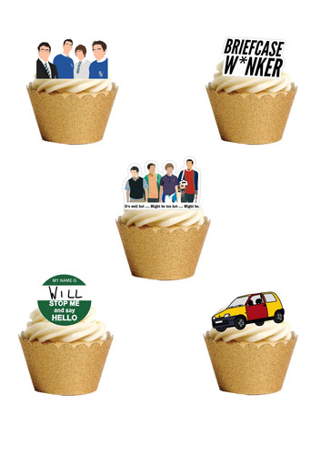 25 Stand Up Edible Wafer Paper Inbetweeners Style Toppers | Top That Shop