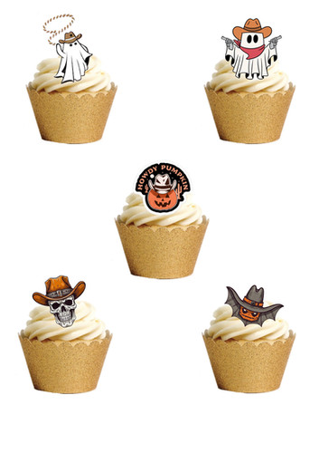 30 Stand Up Edible Wafer Paper Country & Western Halloween Themed ...