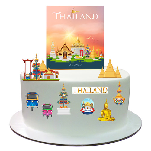 Thailand Asia Themed Stand Up Cake Scene Made From Edible Wafer Paper ...