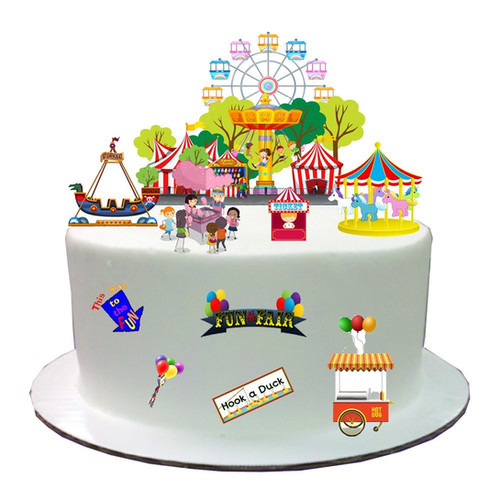 Fairground Fun Fair Stand Up Cake Scene Made From Edible Wafer Paper ...