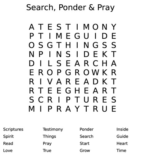 Search, Ponder, & Pray - word search | angiekillianmusic