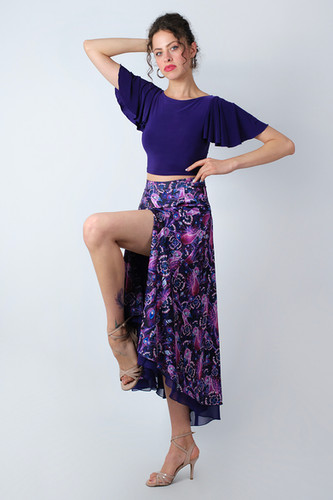 Hipnoz - Purple Peacock Satin Tango Skirt & Purple Flywhell Tango Top ...