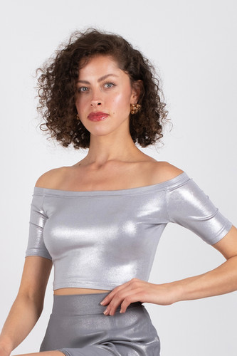 Atlas - Silver Shiny Top | Sidancewear