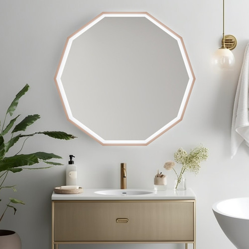 Decagon Lighted LED Framed Wall Mirror | The Light Mirror | IN | Wall ...