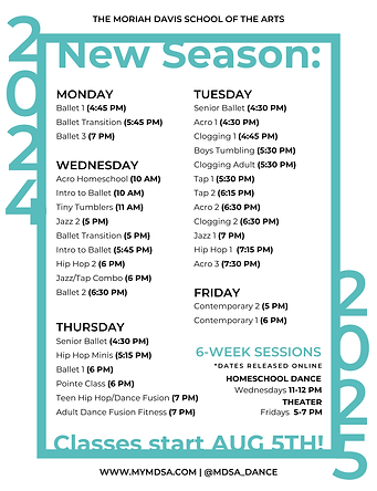 24/25 Schedule | MDSA Foundation